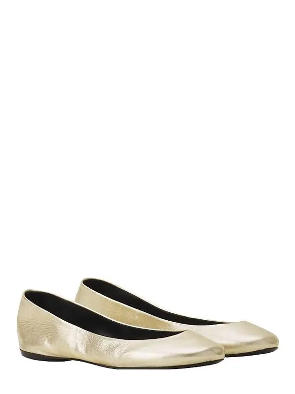 LANVIN Ballerina Flat In Metallic Leather - Gold