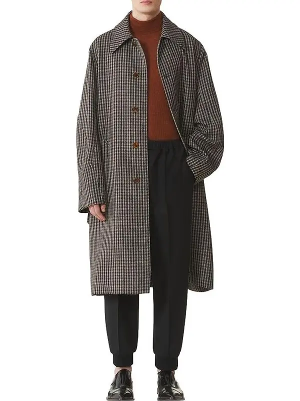 LANVIN Checked Wool Car Coat - Multicolour
