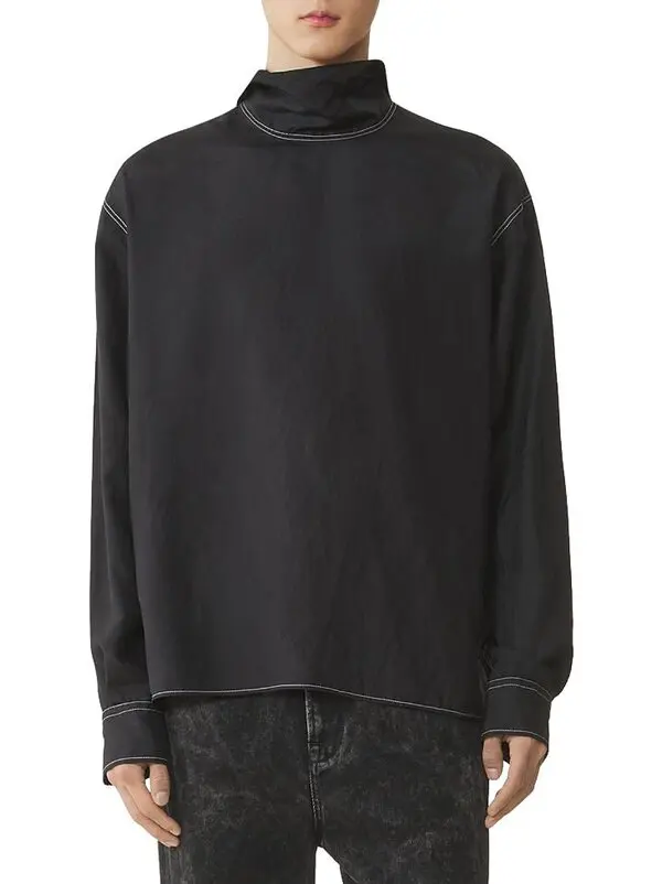 LANVIN Silk High Neck Top - Black