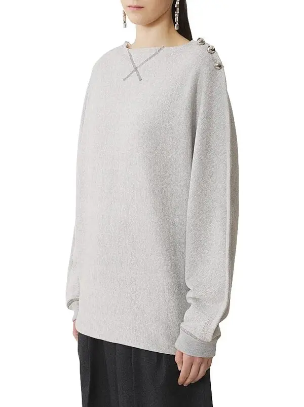 LANVIN Cotton Jersey Top - Heather Grey