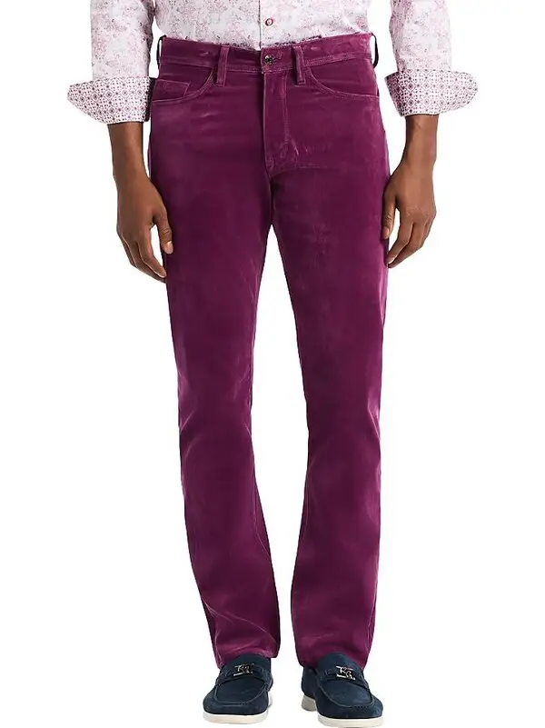 Robert Graham Celestial Straight Fit Velvet Pants - Berry