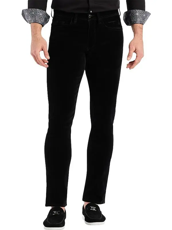 Robert Graham Celestial Straight Fit Velvet Pants - Black