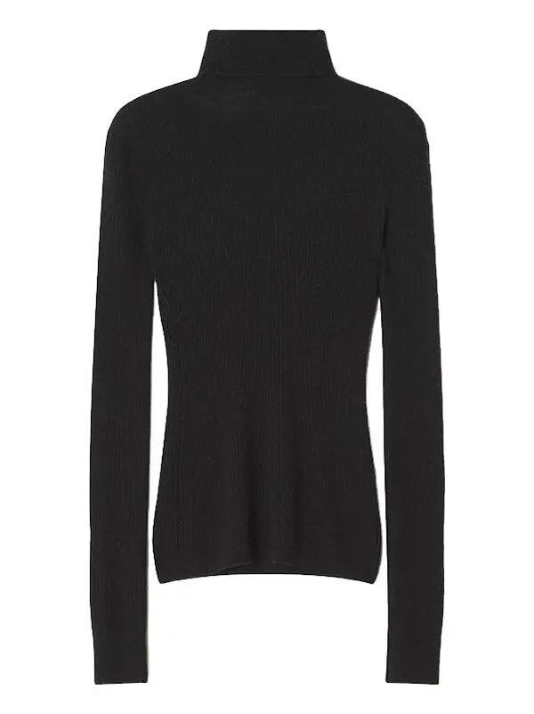 LANVIN Merino Wool And Silk Turtleneck Sweater - Noir