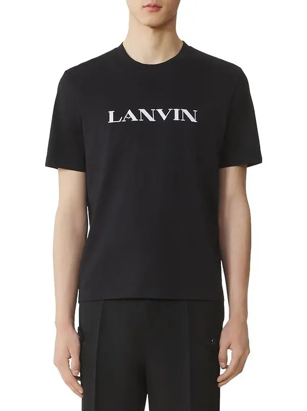 LANVIN Embroidered Cotton T-shirt - Black