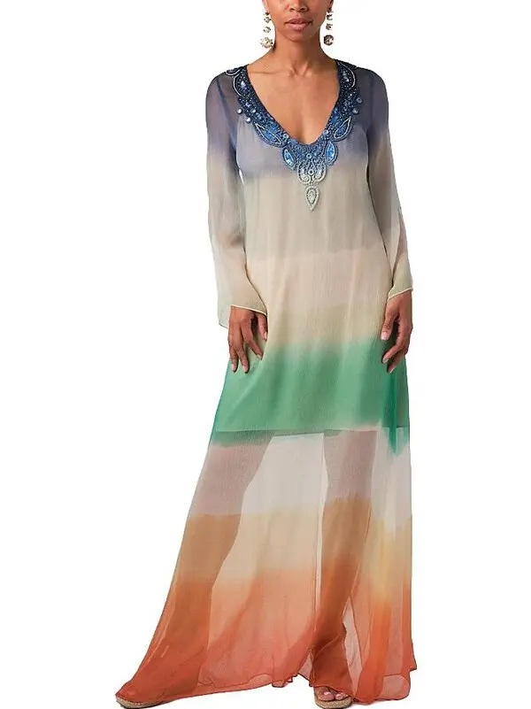 Calypso St. Barth Ophelia Dress - Multi - Sunset Ombre