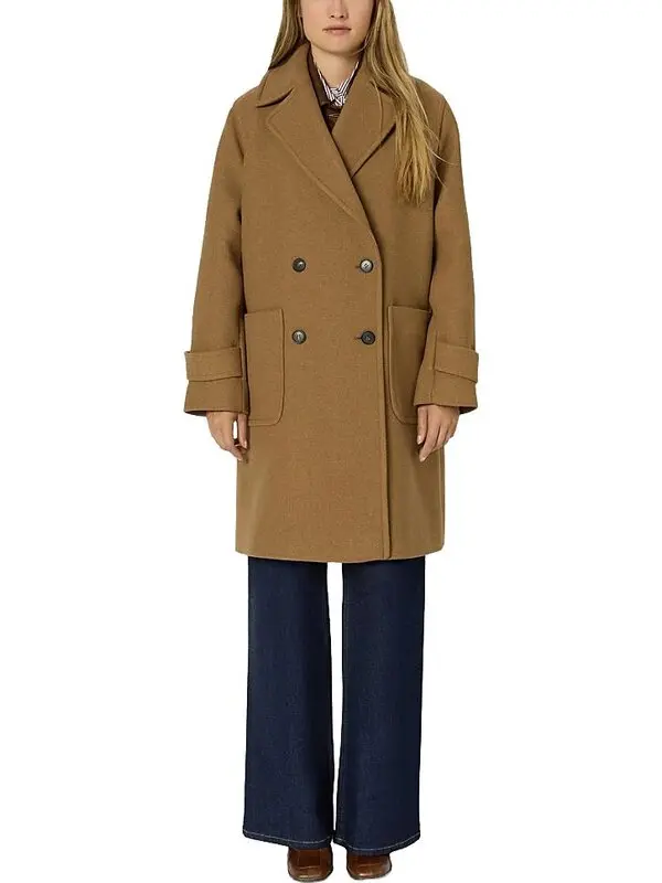 Gerard Darel Meriem Double Breasted Coat - Straw