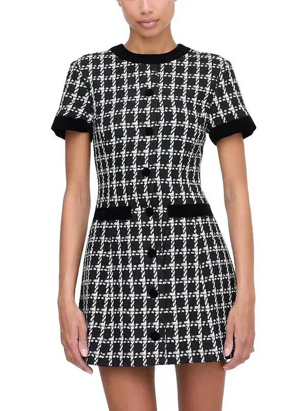 Hill House Home Allegra Dress - Black And White Tweed