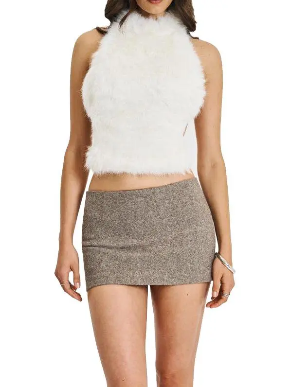 MISS CIRCLE Low-waisted Micro Skort - Taupe