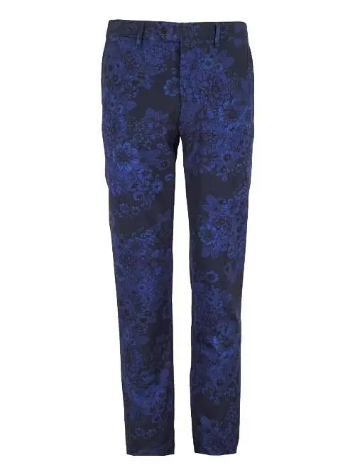 LORDS OF HARLECH Paxton Tailored Wool Pant - Marco Floral Midnight