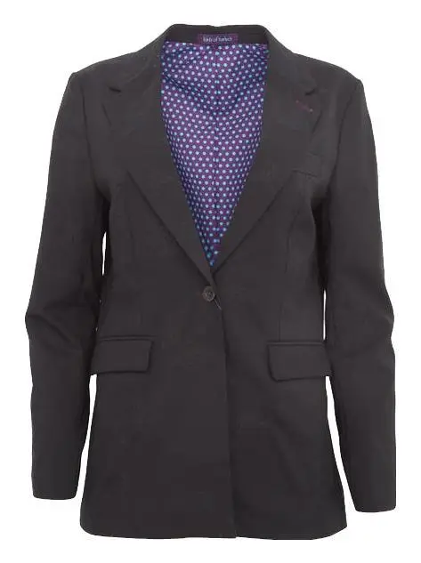 LORDS OF HARLECH Julia Stretch Wool Tailored Blazer - Black