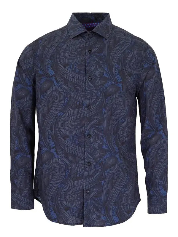 LORDS OF HARLECH Norman Button-up Shirt - Paisley Badalona Smoke