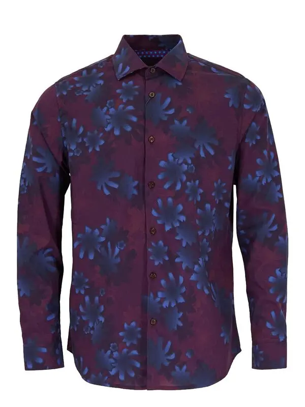 LORDS OF HARLECH Norman Button-up Shirt - Ramble Floral Plum