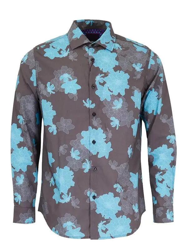 LORDS OF HARLECH Norman Button-up Shirt - Softbloom Slate