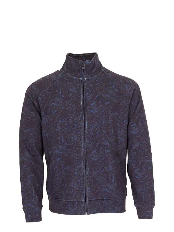 LORDS OF HARLECH Neville Full-zip Jacket - Madrid Paisley Navy