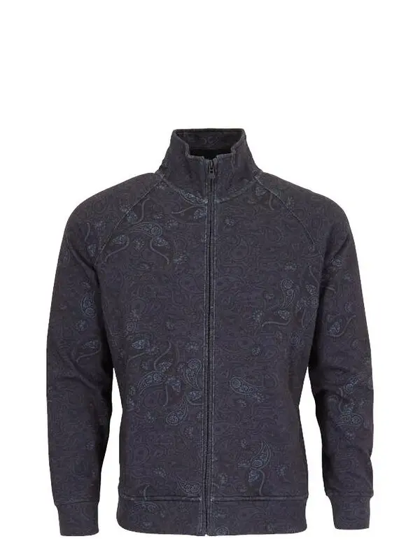 LORDS OF HARLECH Neville Full-zip Jacket - Montgat Paisley Black
