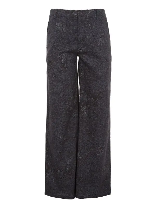 LORDS OF HARLECH Phillis Wide Leg Tailored Pant - Montgat Paisley Black