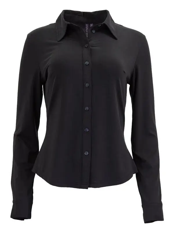 LORDS OF HARLECH Stephanie Stretch Knit Shirt - Black