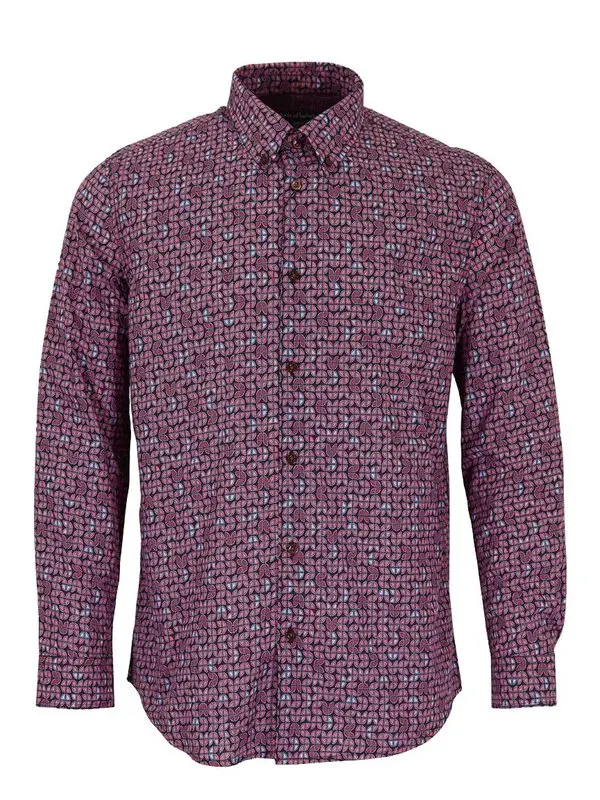 LORDS OF HARLECH Morris Button-up Shirt - Ibiza Petal Plum