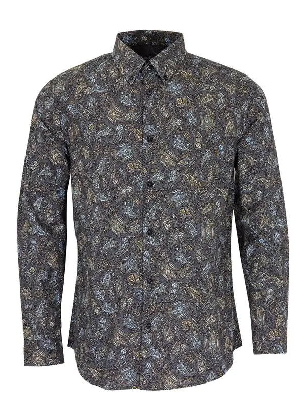 LORDS OF HARLECH Morris Button-up Shirt - Madrid Paisley Smoke