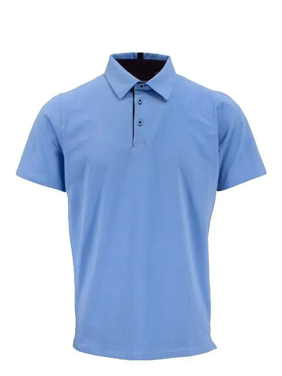 LORDS OF HARLECH Pietro Stretch Cotton Polo Shirt - Blue