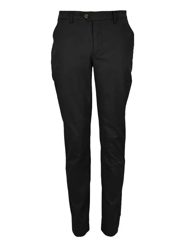 LORDS OF HARLECH Jack Flat Front Stretch Sateen Pant - Black