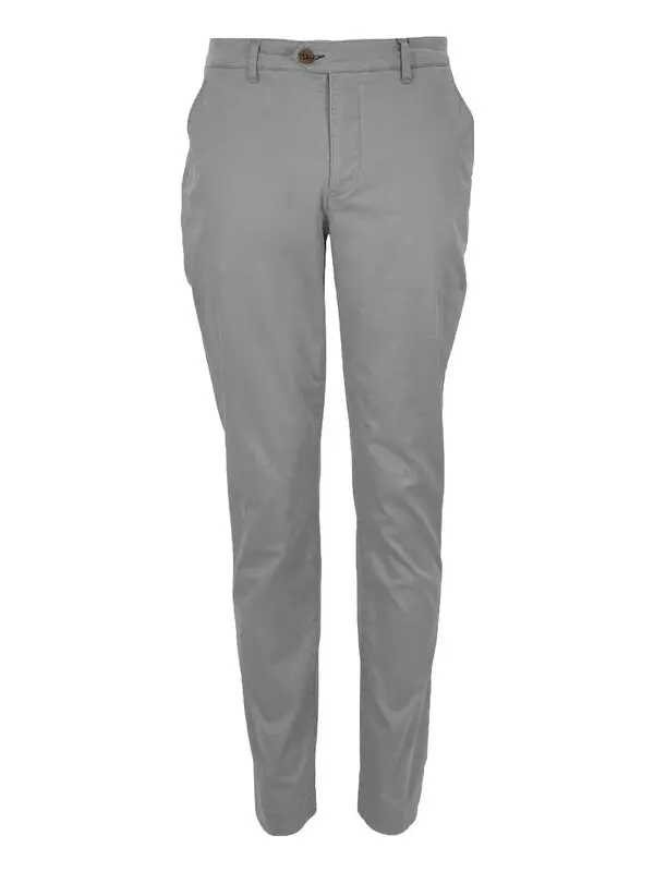 LORDS OF HARLECH Jack Flat Front Stretch Sateen Pant - Grey