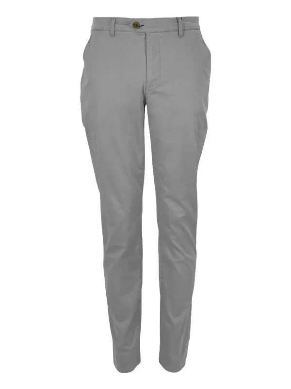 LORDS OF HARLECH Jack Flat Front Stretch Sateen Pant - Grey