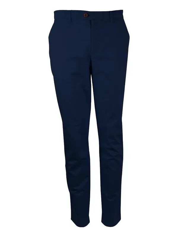LORDS OF HARLECH Jack Flat Front Stretch Sateen Pant - Midnight  Navy