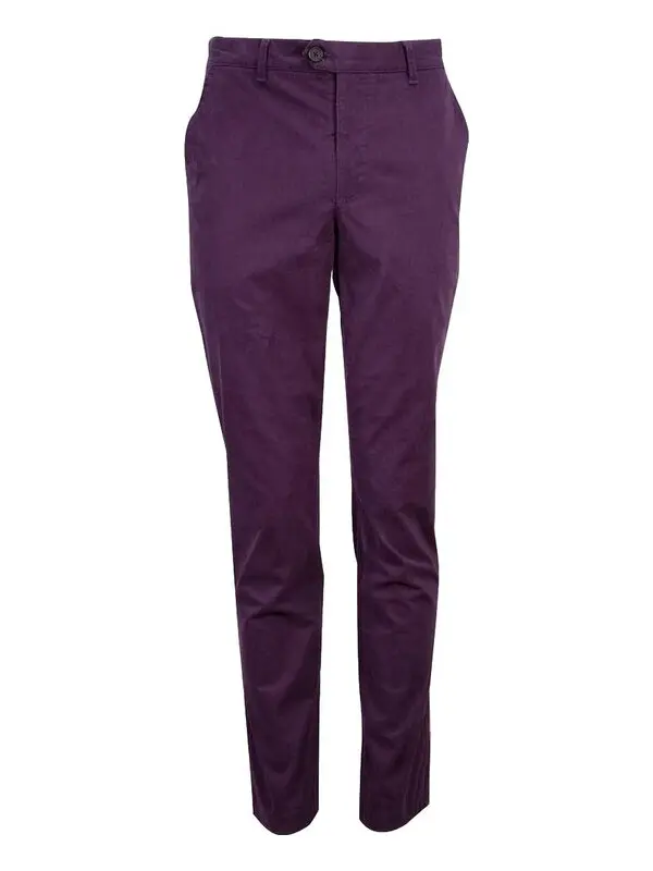 LORDS OF HARLECH Jack Flat Front Stretch Sateen Pant - Plum