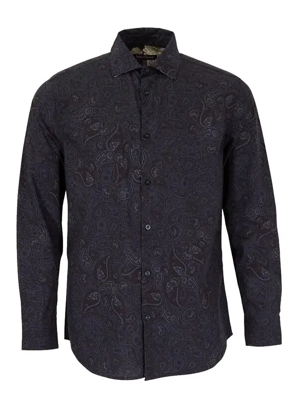 LORDS OF HARLECH Nigel Button-up Shirt - Montgat Paisley Black
