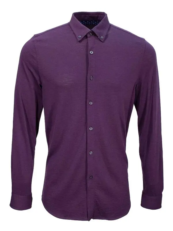 LORDS OF HARLECH Shawn Merino Shirt - Plum