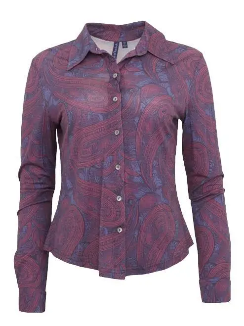 LORDS OF HARLECH Merino Wool Jersey Shirt - Badalona Plum