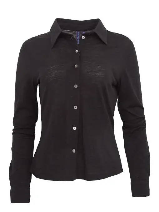 LORDS OF HARLECH Merino Wool Jersey Shirt - Black