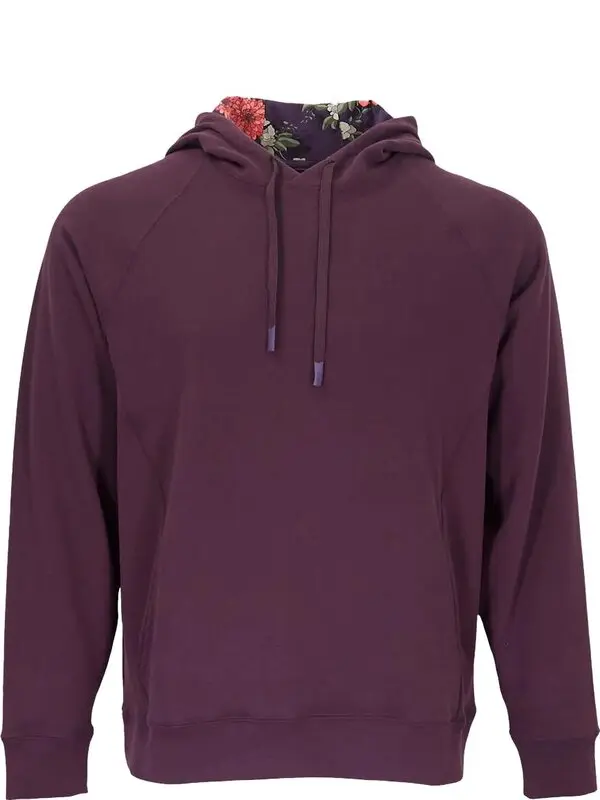 LORDS OF HARLECH Hank Brushed Interlock Hoodie - Deep Plum