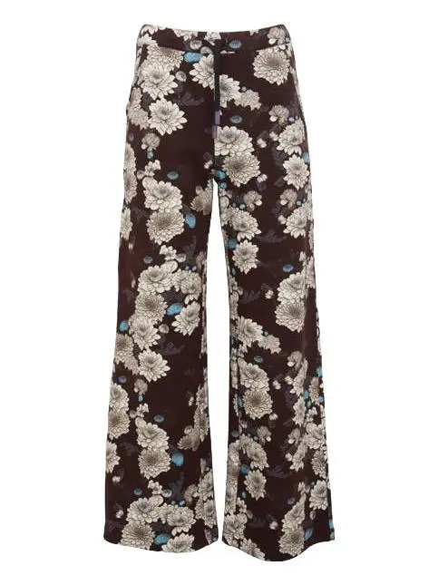 LORDS OF HARLECH Paige Wide Leg Brushed Knit Pant - Serious Floral Black