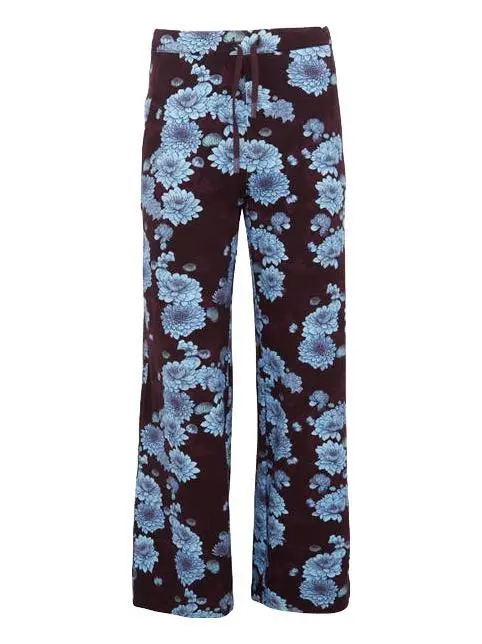 LORDS OF HARLECH Paige Wide Leg Brushed Knit Pant - Serious Floral Plum