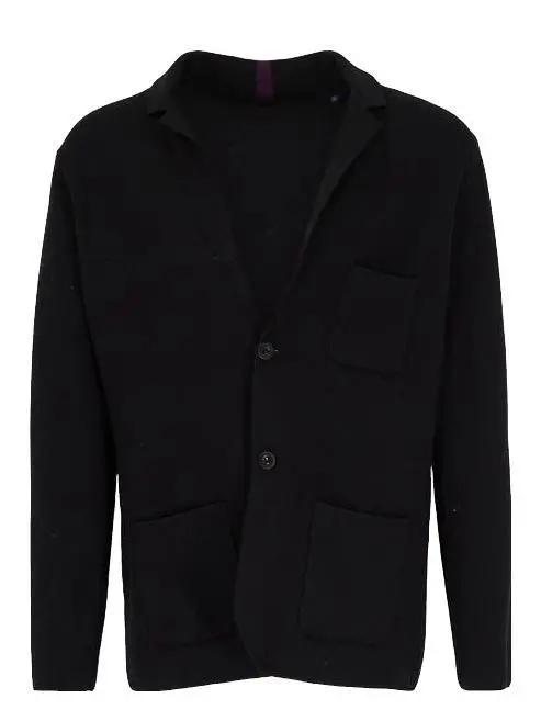 LORDS OF HARLECH Jacob Merino Wool Sweater Blazer - Black