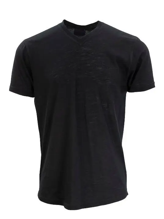 LORDS OF HARLECH Victor Extra Fine Merino Wool V-neck Shirt - Black