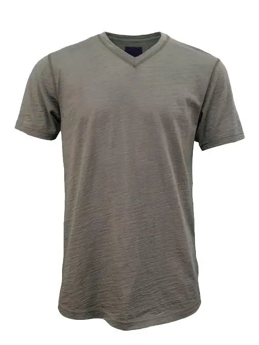 LORDS OF HARLECH Victor Extra Fine Merino Wool V-neck Shirt - Sage