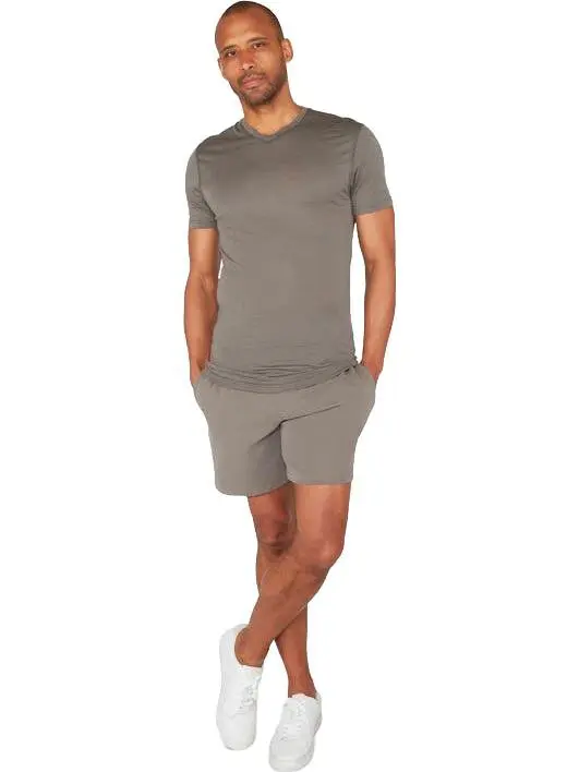LORDS OF HARLECH Victor Extra Fine Merino Wool V-neck Shirt - Sage