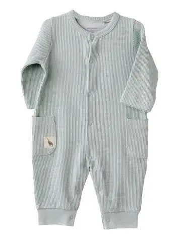 ANDY WAWA Ribbed Giraffe Pocket Romper - Grey