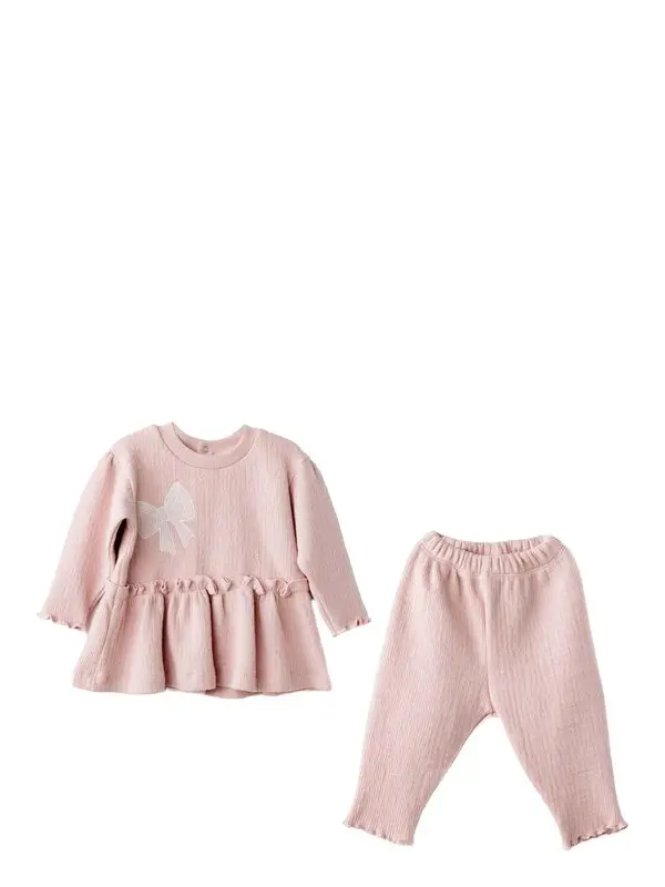 ANDY WAWA Peony Ruffle Set - Pink
