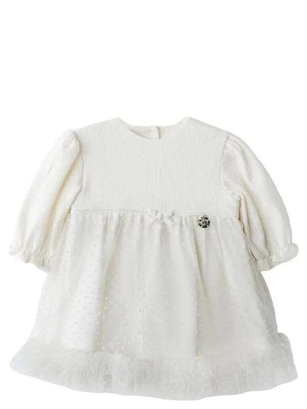 ANDY WAWA Knit & Tulle Dress - Ivory