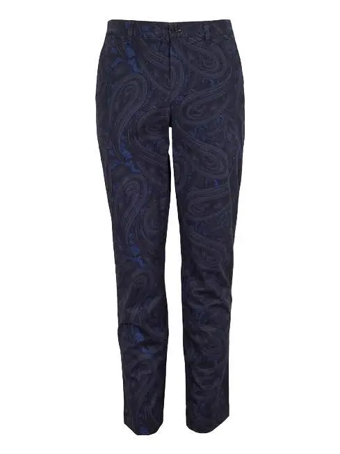 LORDS OF HARLECH Charles Stretch Twill Flat Front Pant - Paisley Badalona Smoke