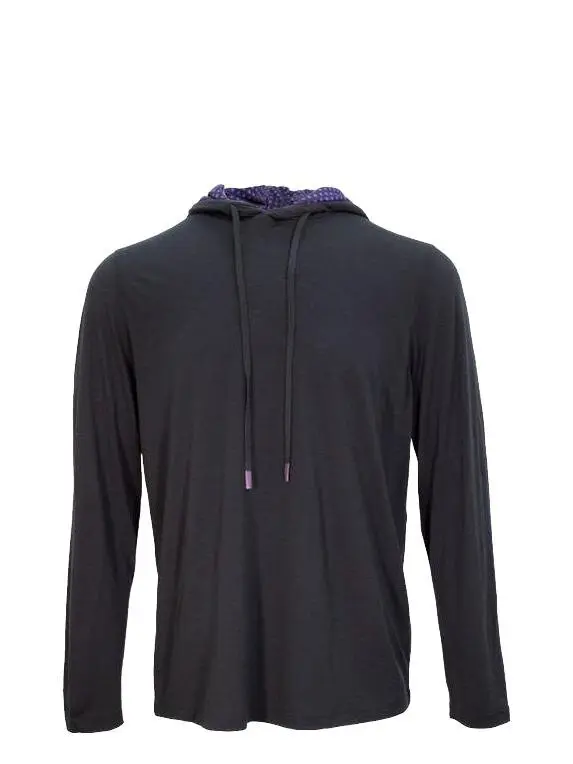 LORDS OF HARLECH Hugo Extra Fine Merino Wool Lightweight Hoodie - Black