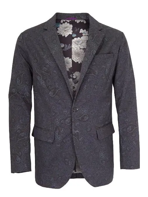 LORDS OF HARLECH Hadrian Stretch Cotton Blazer - Montgat Paisley Black