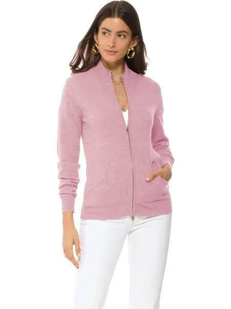 MONTICELLI CASHMERE Pure Cashmere Double-slider Zip Cardigan - Baby Pink