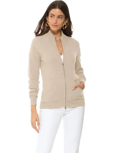 MONTICELLI CASHMERE Pure Cashmere Double-slider Zip Cardigan - Beige