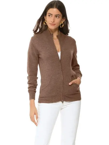MONTICELLI CASHMERE Pure Cashmere Double-slider Zip Cardigan - Brown