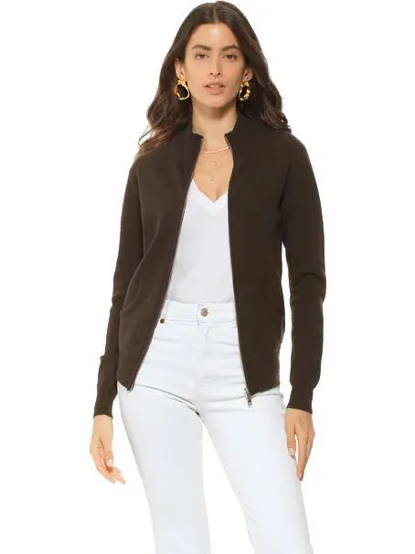 MONTICELLI CASHMERE Pure Cashmere Double-slider Zip Cardigan - Coffee